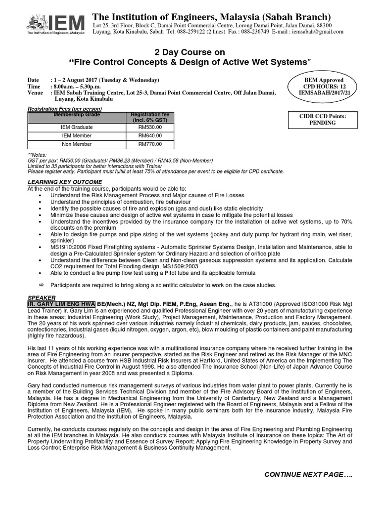 SEM 20170801 Fire Control FL1 | PDF | Risk Management | Fire Sprinkler ...