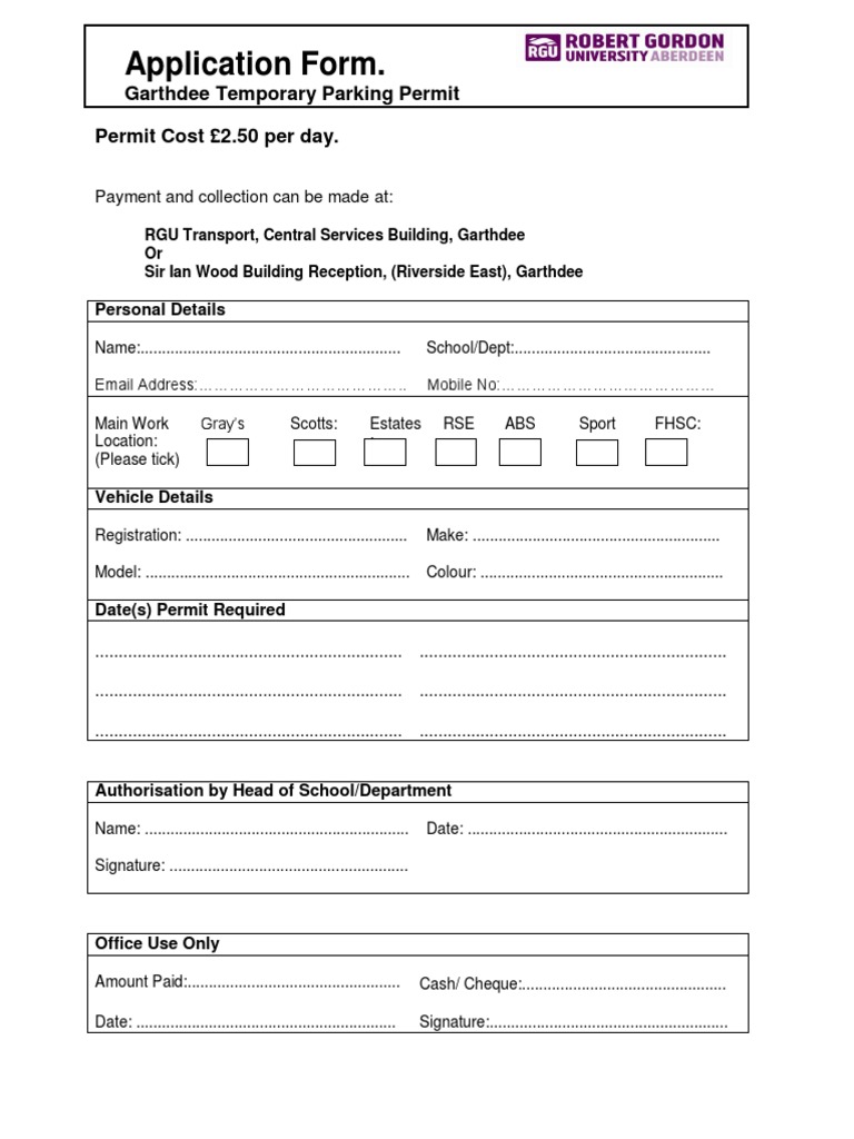 Temporary Permit Application Form 2015 | PDF