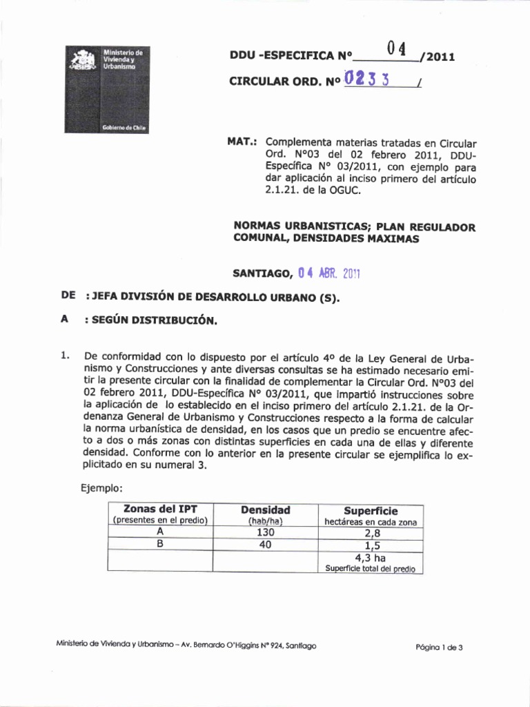 DDU-ESPECIFICA 04 - Cir.0233 PDF | PDF