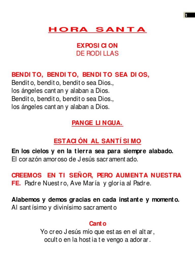 Hora Santa Con Alabanzas de Desagrabio | PDF | eucaristía | orador del Señor