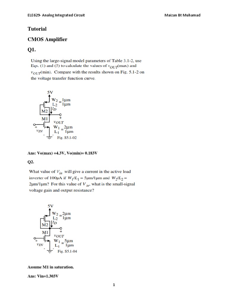 Tutorial Cmos Amplifier Pdf