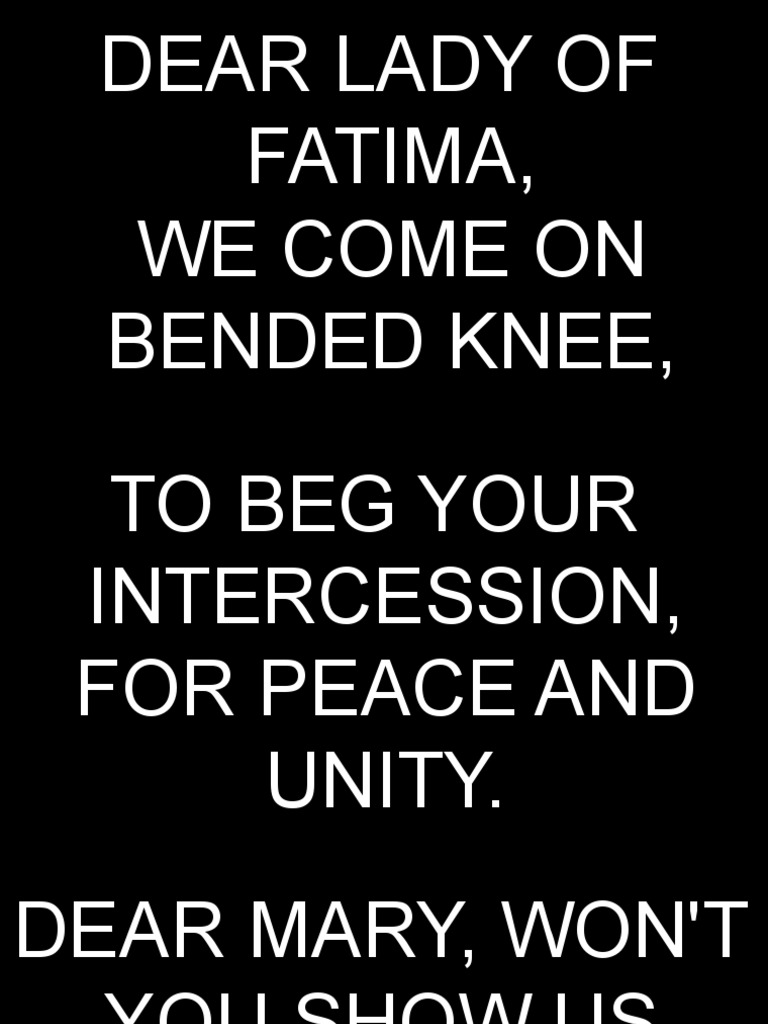 Dear Lady of Fatima, We Come On Bended Knee | PDF