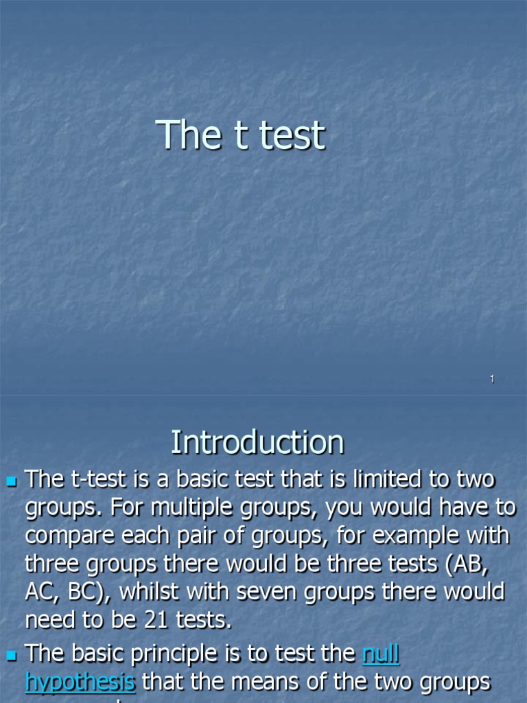 Ttest | PDF | Student's T Test | Probability And Statistics