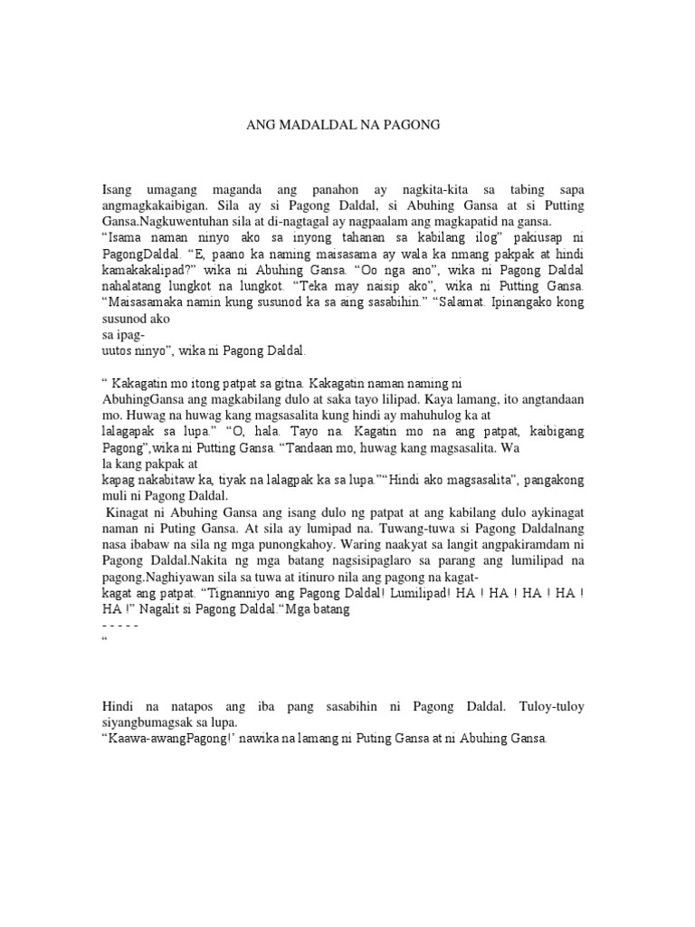 Ang Madaldal Na Pagong | PDF