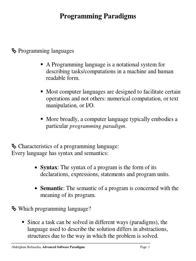 Programming Paradigms PDF | PDF | Programming Paradigms | Functional Programming