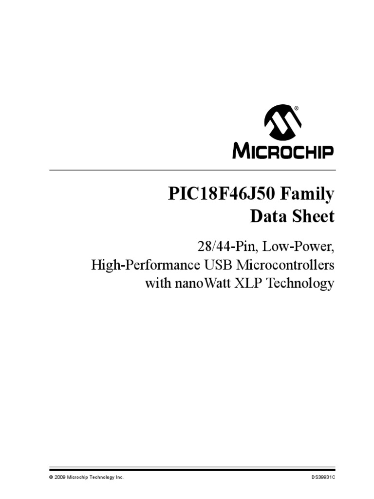 PIC18F26J50 | PDF | Usb | Pic Microcontroller