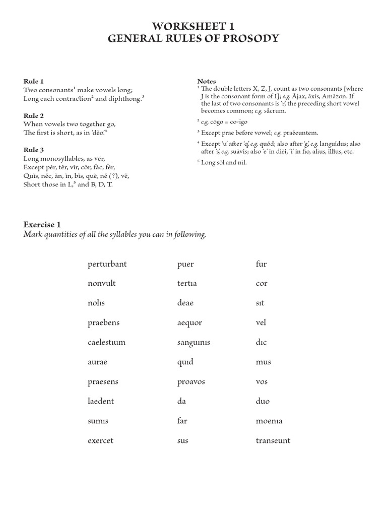 Prosody Rules and Exercises Guide | PDF | Grammatical Number ...