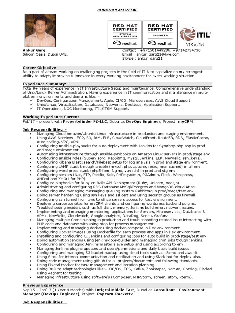 Ankur DevOps Updated | PDF | My Sql | Cloud Computing