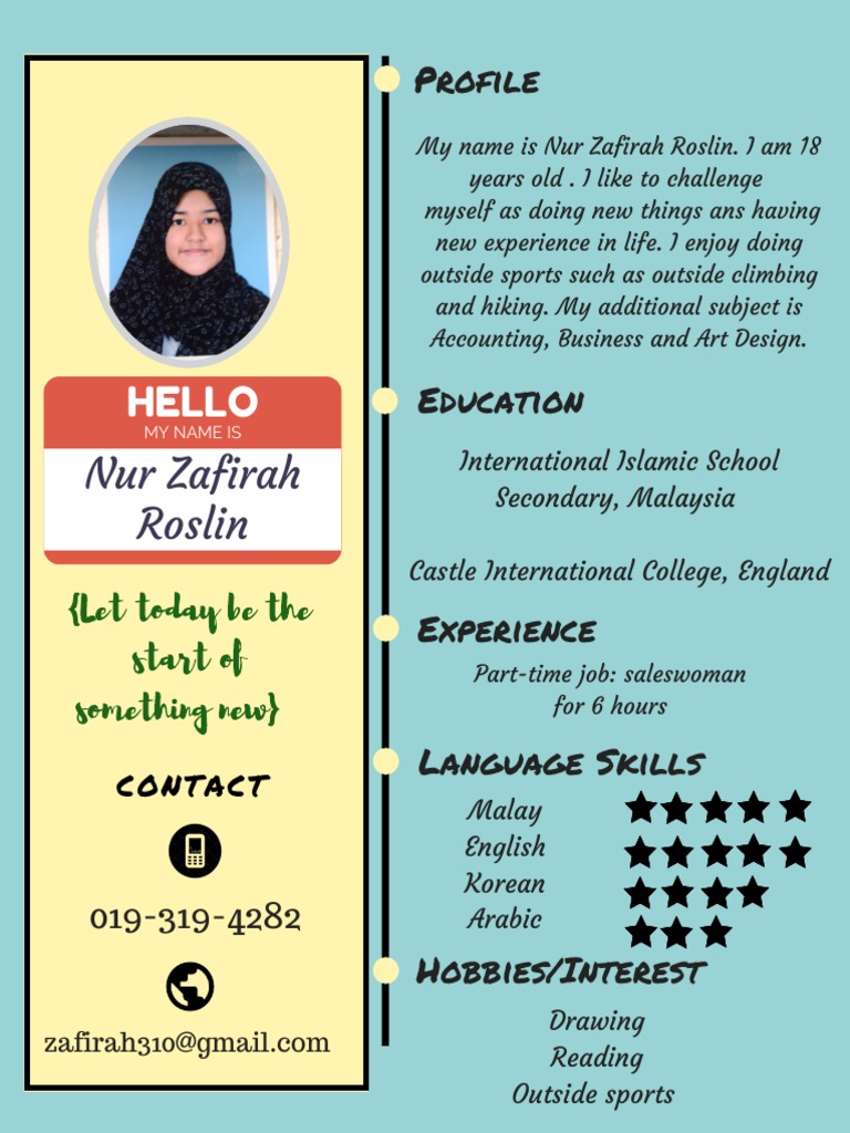 Nur Zafirah CV | PDF