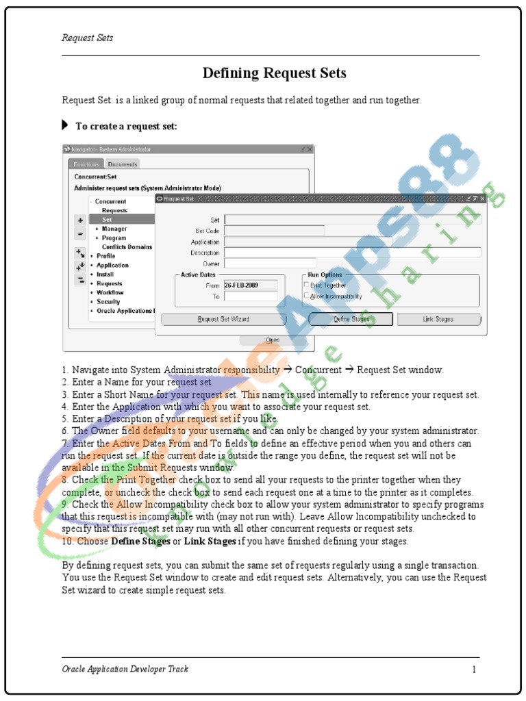 Request Set PDF | PDF | Parameter (Computer Programming) | Subroutine