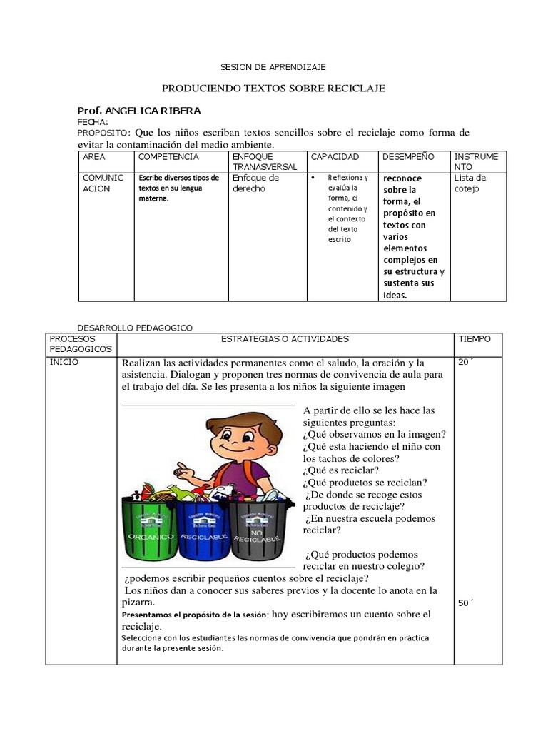Textos sobre reciclaje para niños | PDF | Reciclaje | Residuos