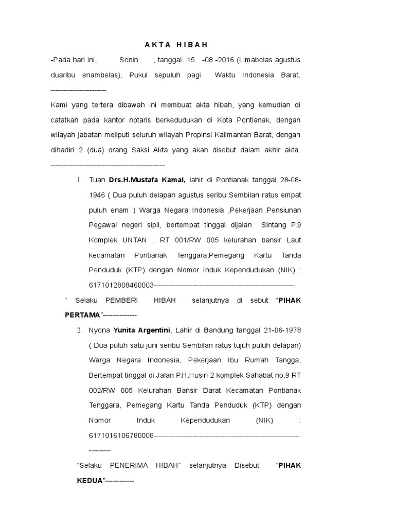 Contoh Akta Wasiat | PDF