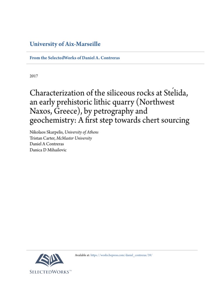 Caracterizacion de Roca Silicea en Naxos Grecia, Chert Sourcing ...
