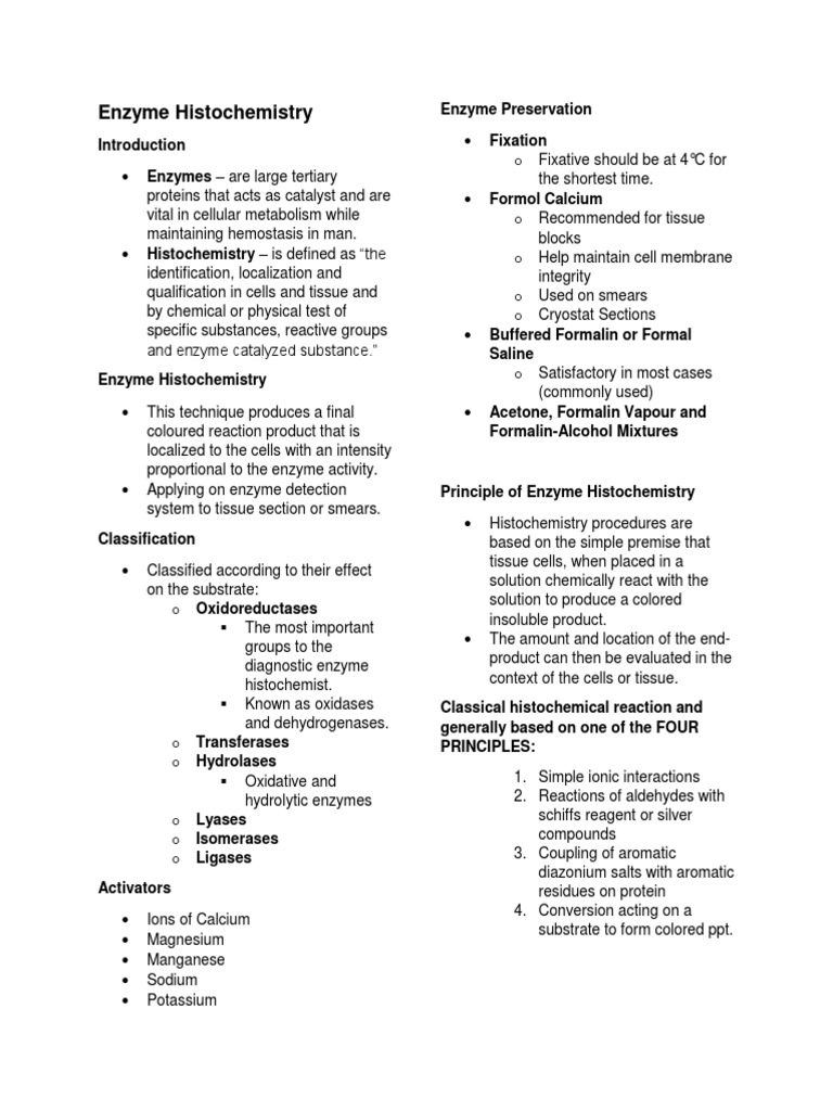 Enzyme Histochemistry in Diagnosis: A Comprehensive Review of ...