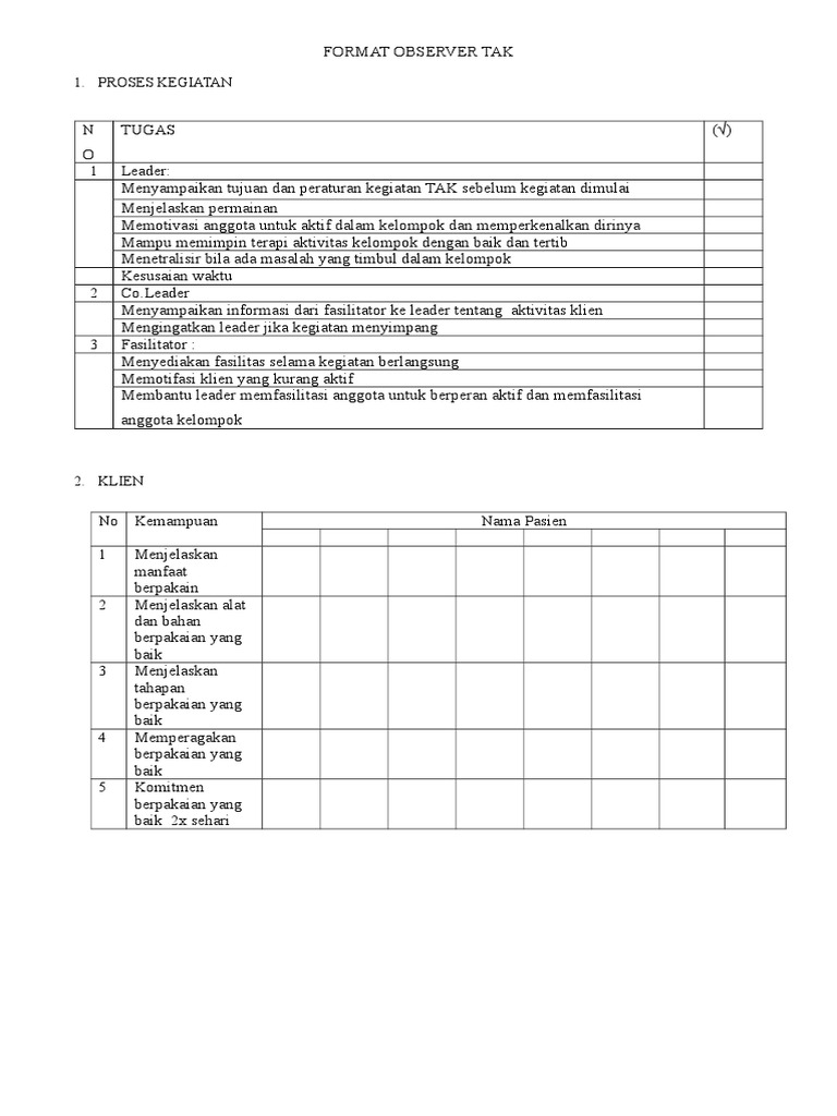 Format Observer Tak | PDF