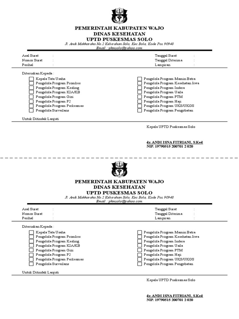 Disposisi Surat | PDF