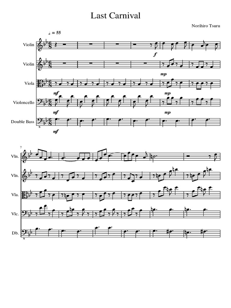 Last Carnival-Score and Parts | PDF | Chordophones | Baroque Music