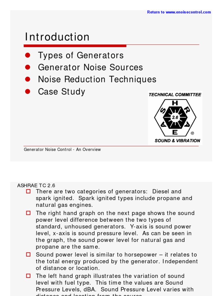 Generator Noise Control Techniques | PDF | Noise | Diesel Engine