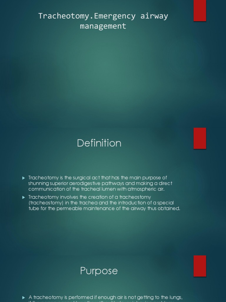 Tracheotomy - Emergency Airway Management | PDF | Diseases And ...