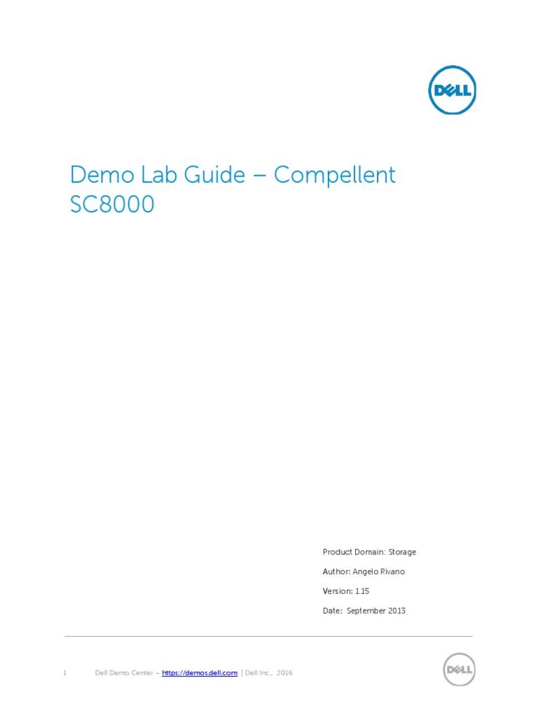 Demo Lab Guide - Compellent SC8000: 1 Dell Demo Center - Dell Inc ...