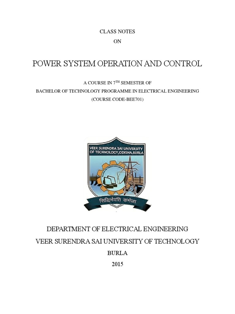 Power System Operation and Control Notes | PDF | Electric Power ...