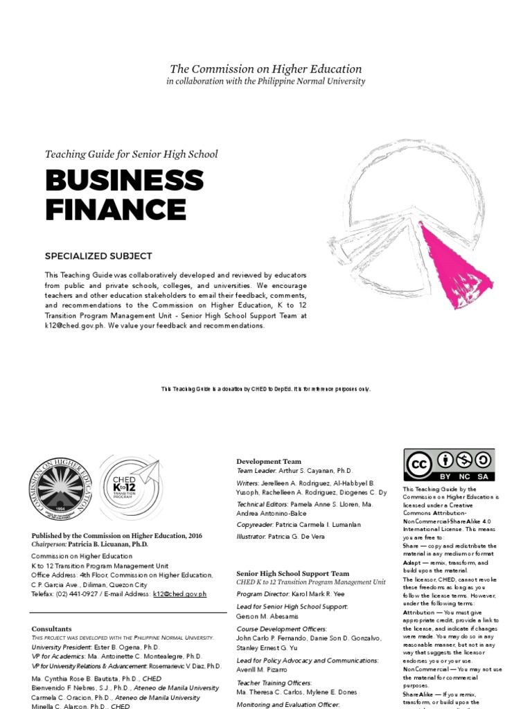 Business Finance TG | PDF | Literacy | Curriculum