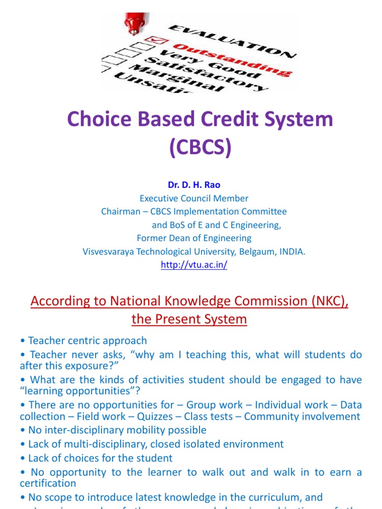 Choice Based Credit System (CBCS) | PDF | Course Credit | Grading ...