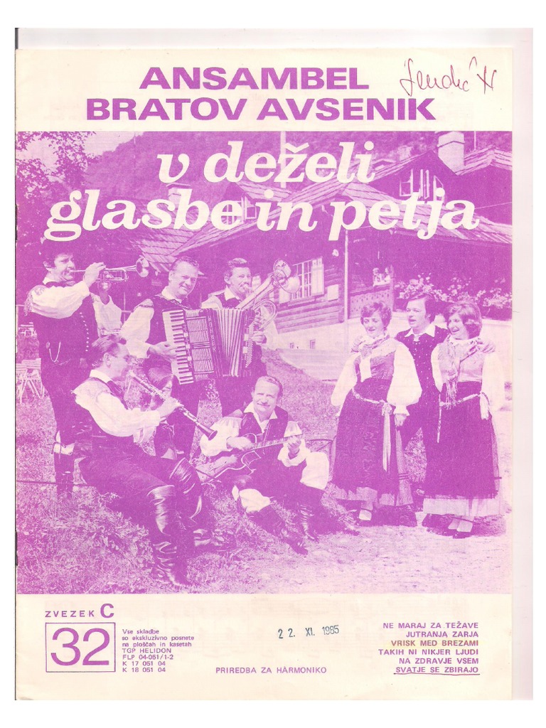Avsenik - Album Za Harmoniko - Zvezek 32 | PDF
