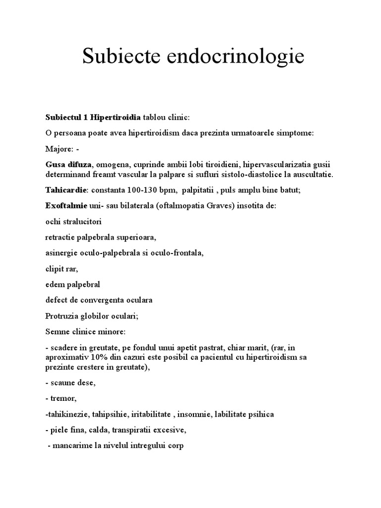 Conspect Endocrinologie | PDF