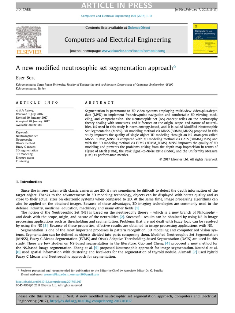 A New Modified Neutrosophic Set Segmentation Approach | PDF | Image Segmentation | Cluster Analysis