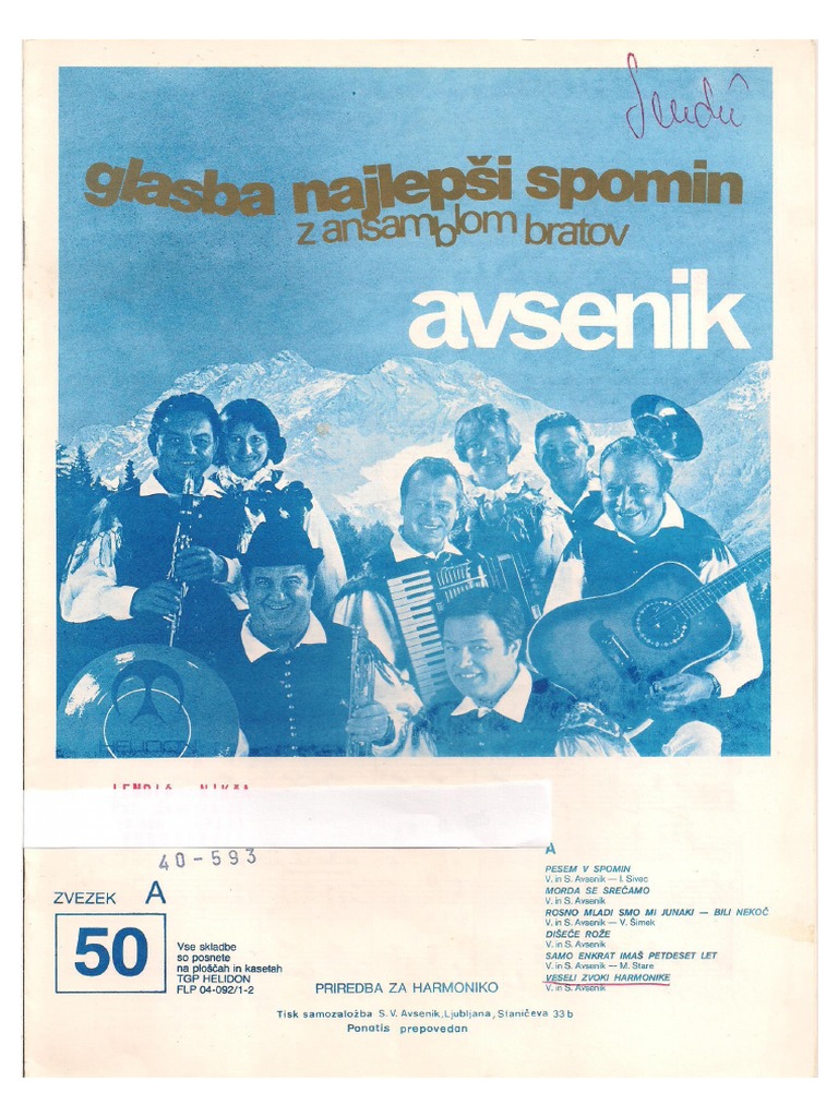 Avsenik - Album Za Harmoniko - Zvezek 50 | PDF