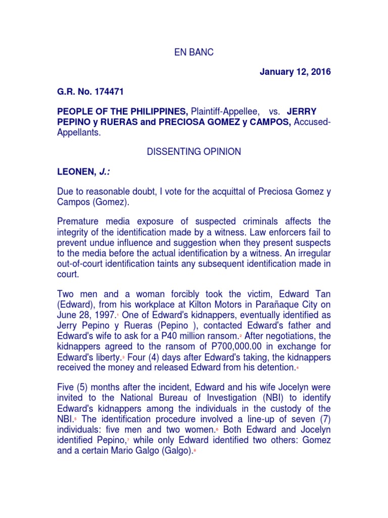 Notes on Identifying Accused | Witness | Legal Procedure | Free 30-day ...