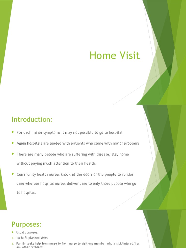 Home Visit | Download Free PDF | Nursing | Health Education