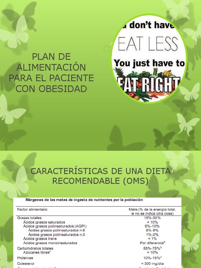 Plan De Alimentación En El Paciente Con Obesidad Pdf Obesidad Dieta