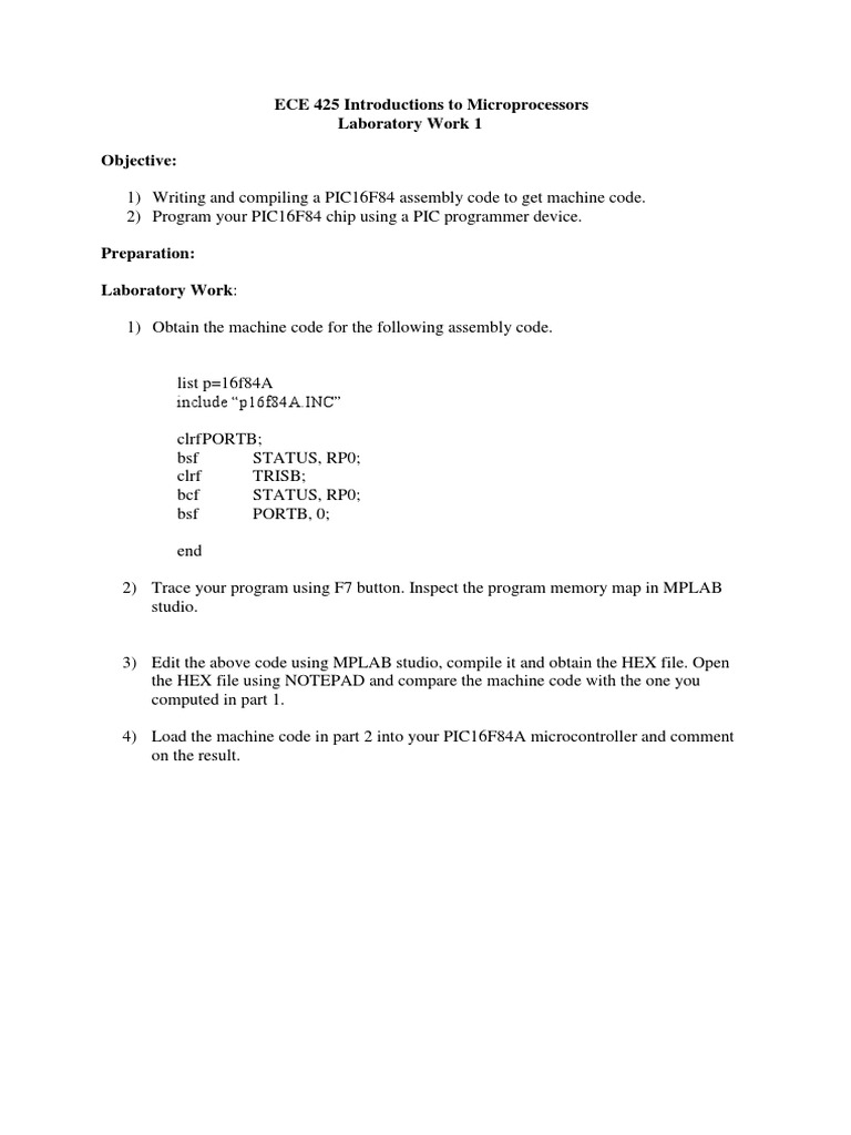 Laboratory Work 1 Objective | PDF