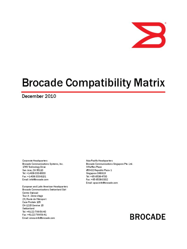 Brocade Compatibility Matrix PDF | PDF | Computer Network | Telecommunications