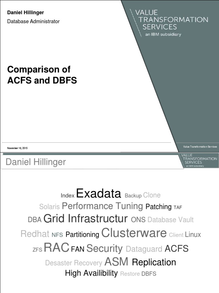 Oracle Acfs and Dbfs-Presentation | PDF | Oracle Database | File System