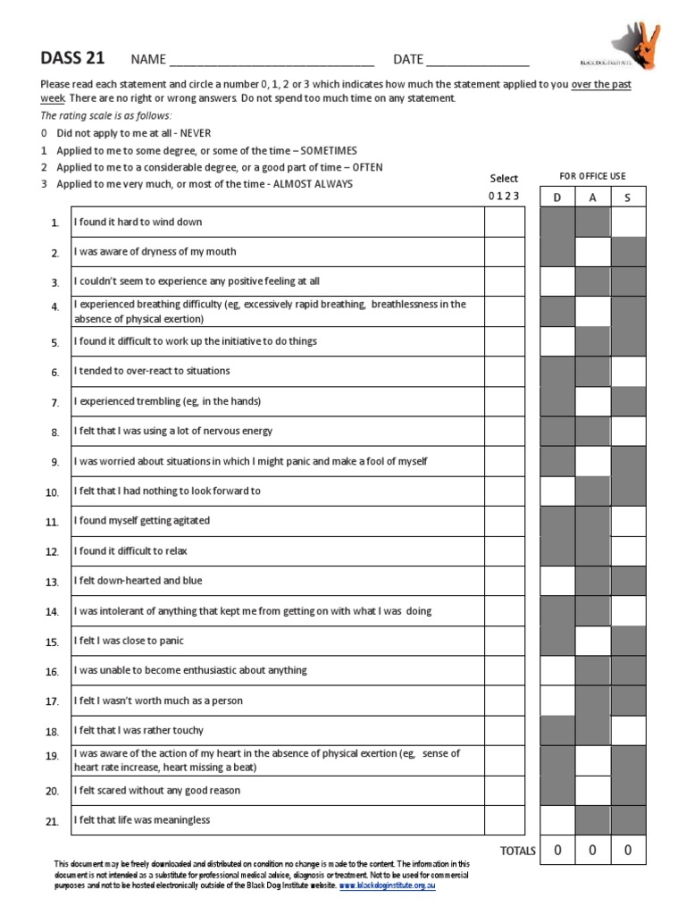 Dass With Helpful Scoring Tool Reader | PDF | Major Depressive Disorder ...
