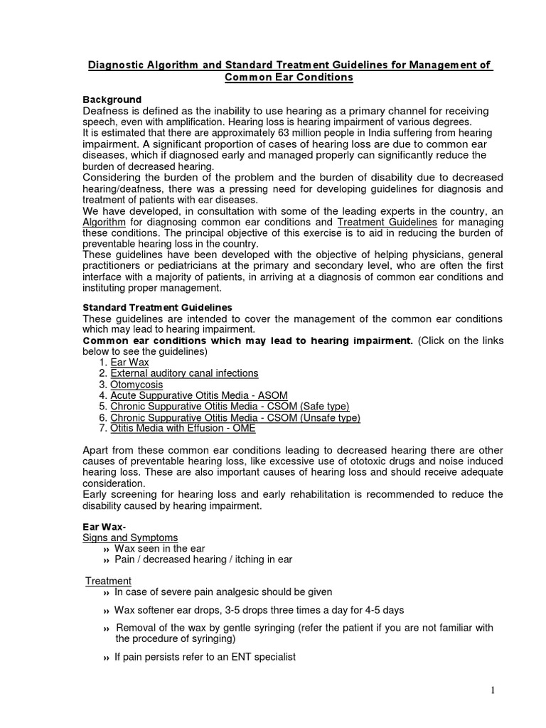 Diagnostic Algorithm and Standard Treatment Guidelines For Management ...