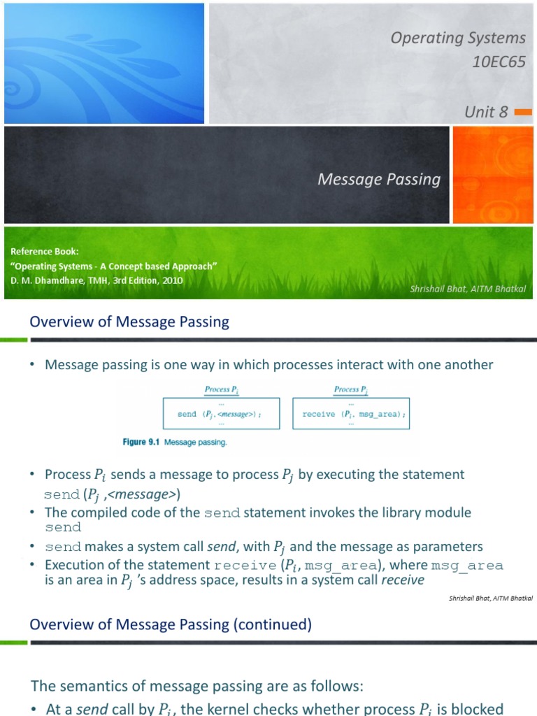 10EC65 Operating Systems - Message Passing | Download Free PDF | Message Passing | Network Socket