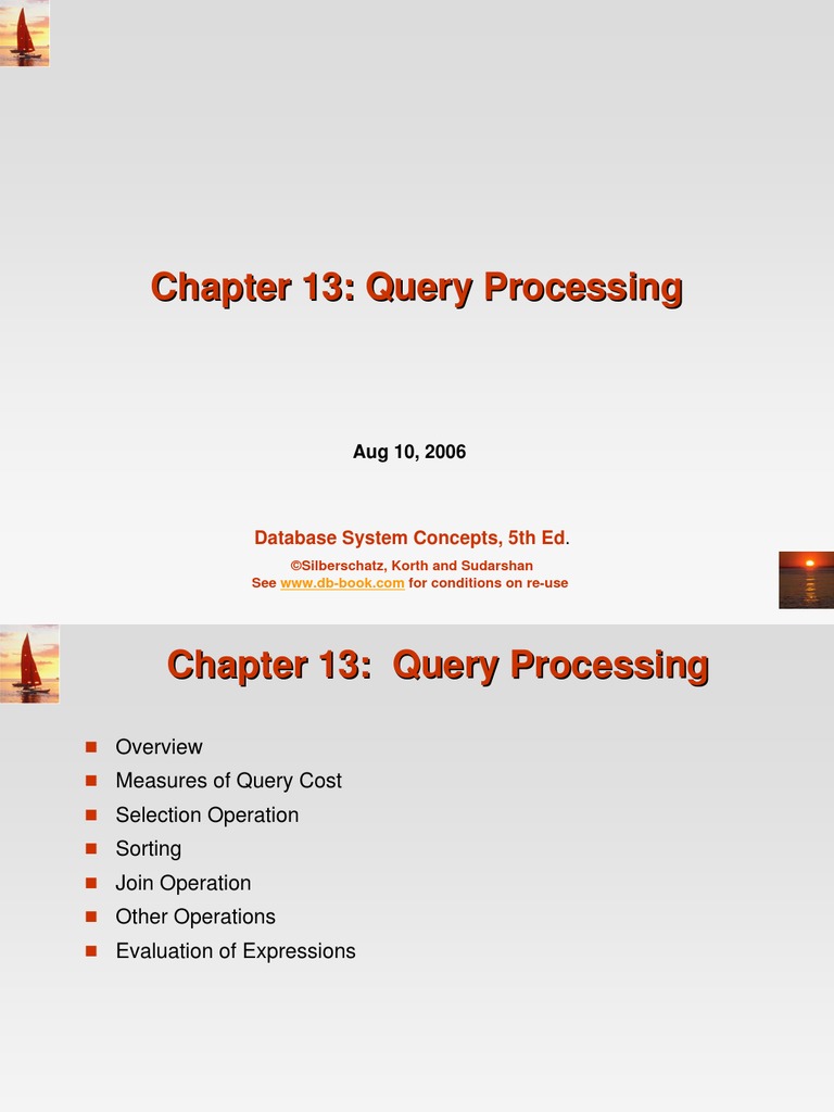 Chapter 13: Query Processing | PDF | Database Index | Databases