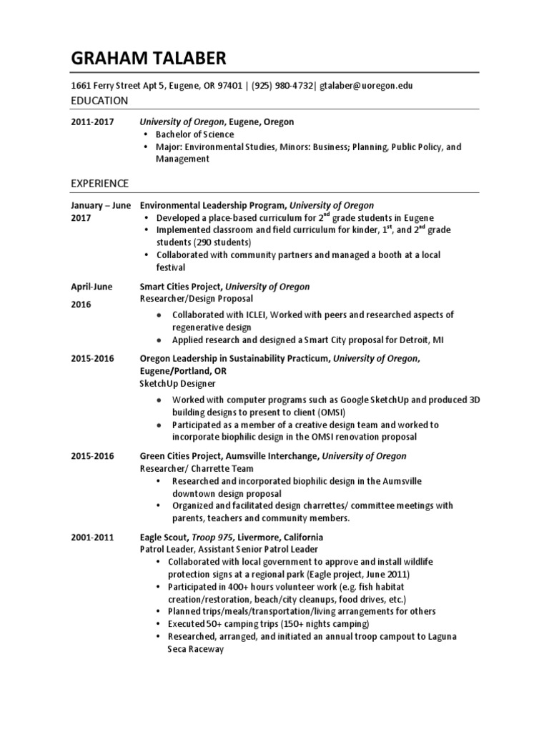 Grahamresume 2017 | PDF | Cognition | Further Education