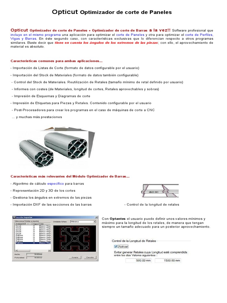 Opticut Optimizador de Corte de Paneles | PDF | Usuario (informática ...