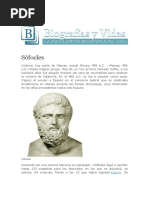 Biografía de Sófocles | PDF | Sófocles | Tragedia griega