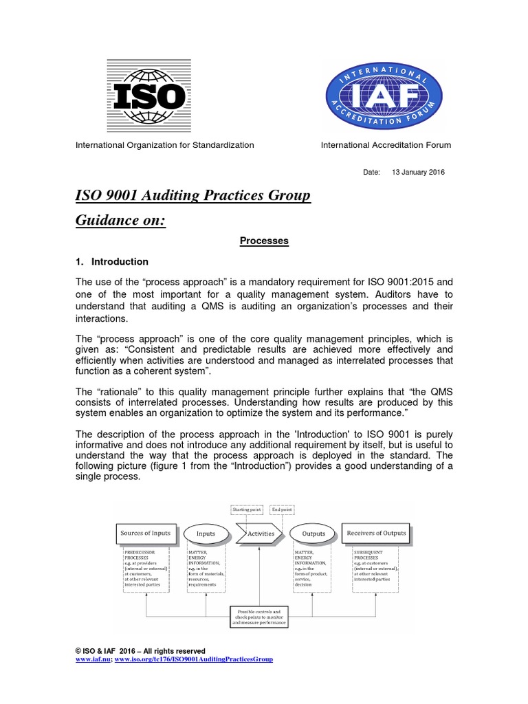ISO 9001 Auditing Practices Group Guidance On:: Processes | PDF | Iso ...