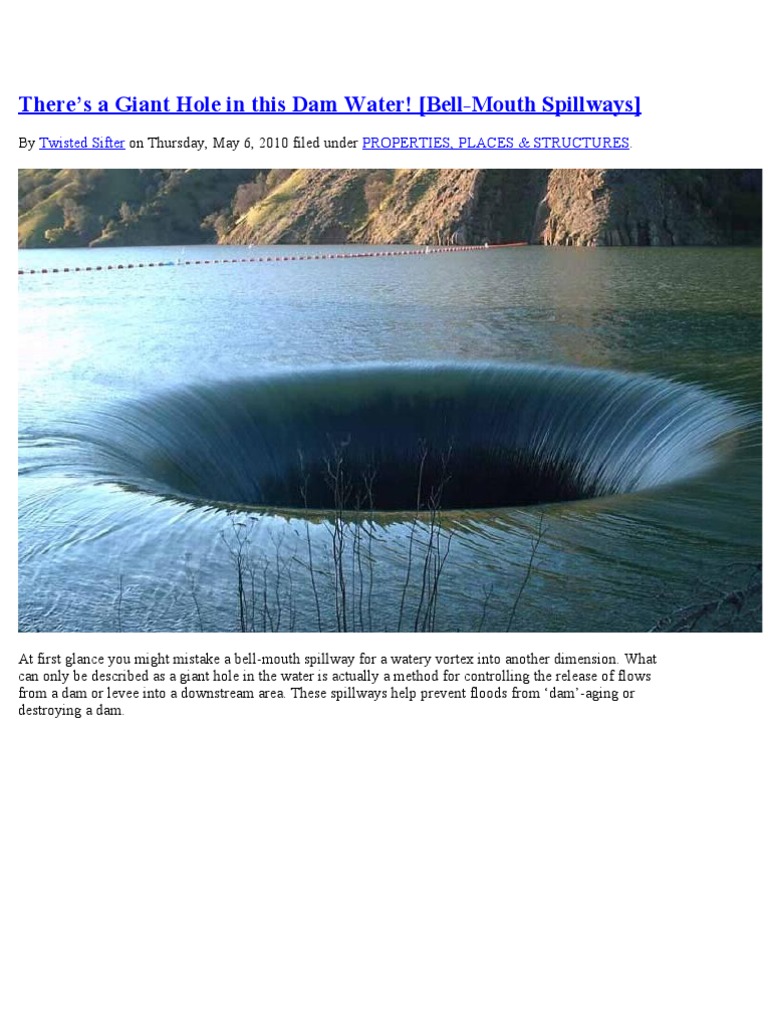 dam hole | Spillway | Hydrology