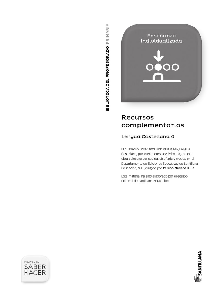Recursos Complementarios Lengua 6 Santi PDF | PDF