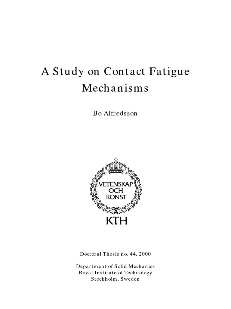 A Study On Contact Fatigue | PDF | Fracture Mechanics | Fatigue (Material)