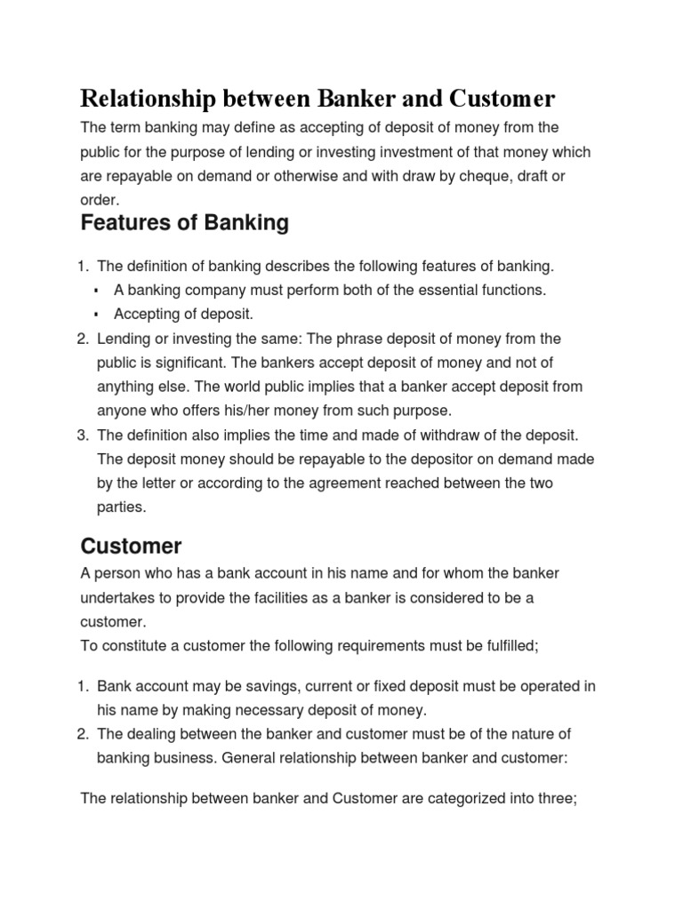 Relationship Between Banker and Customer | PDF | Mortgage Law ...