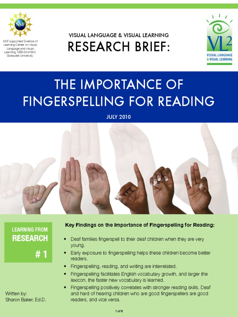 Importance of Fingerspelling in Reading | PDF | American Sign Language ...